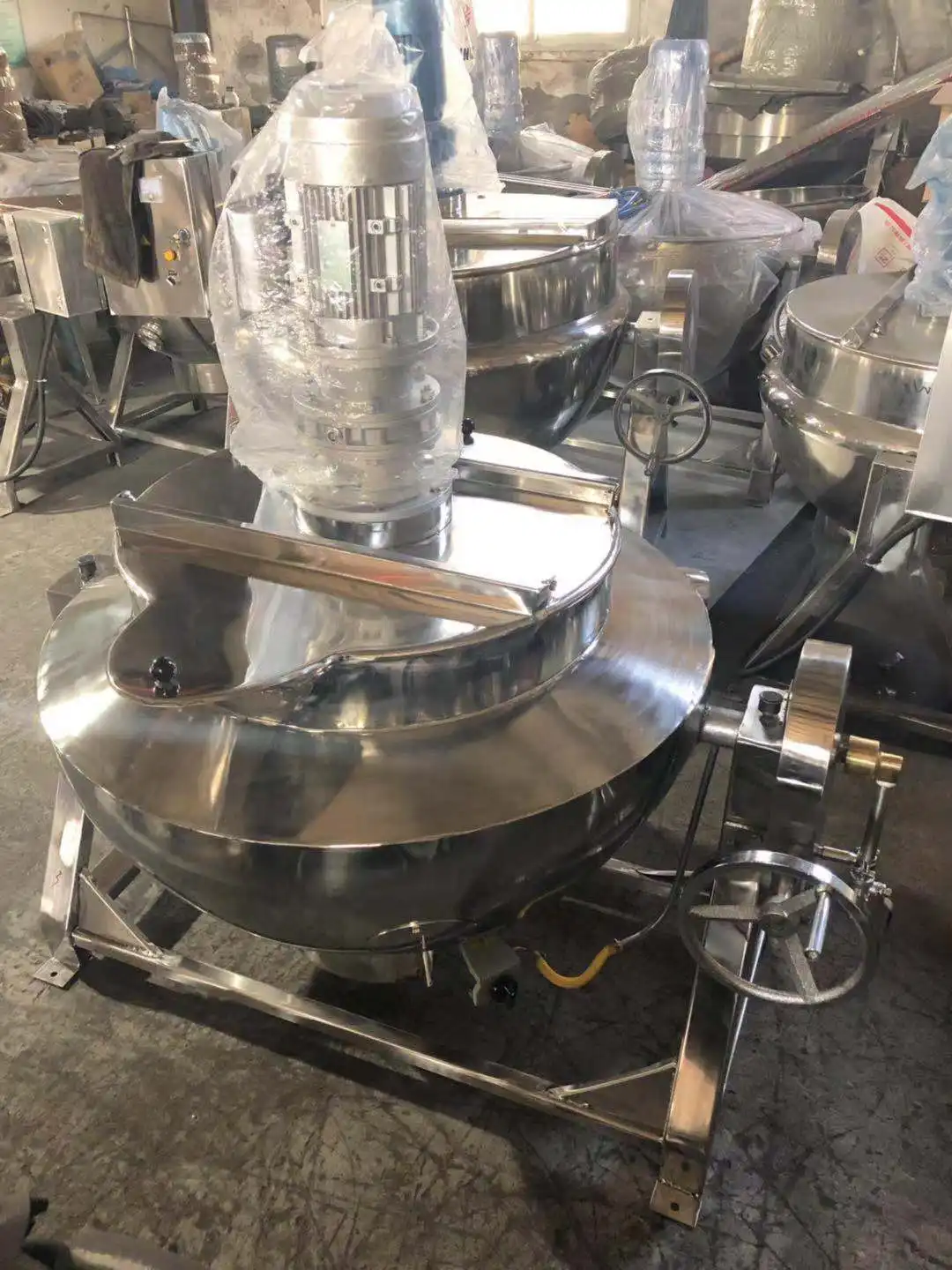 Stainless Steel Tiltable Gas Heating Jacketed Kettle with Scraper ...
